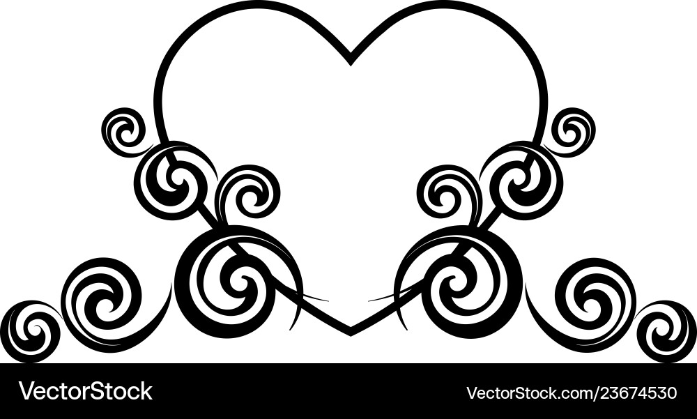 Heart decorated with floral ornament Royalty Free Vector