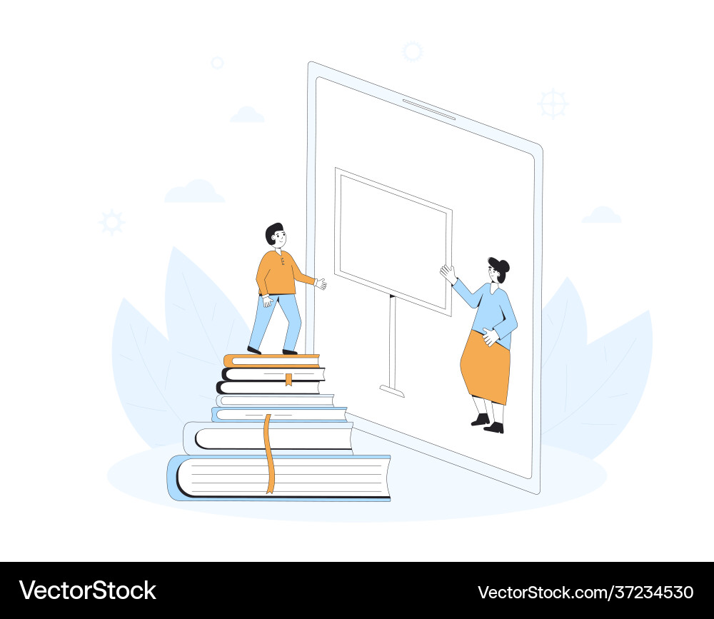 Home schooling tutor online personal education Vector Image