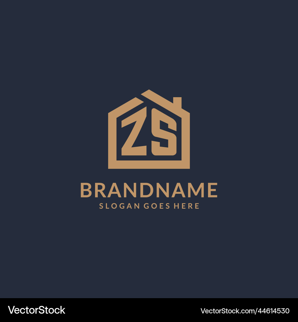 Initial letter zs logo with simple minimalist Vector Image