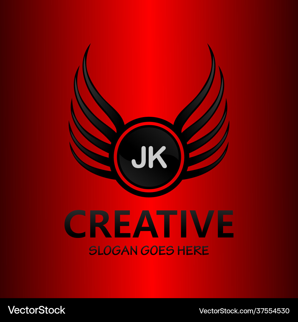 Jk letter initial with royal luxury logo template Vector Image