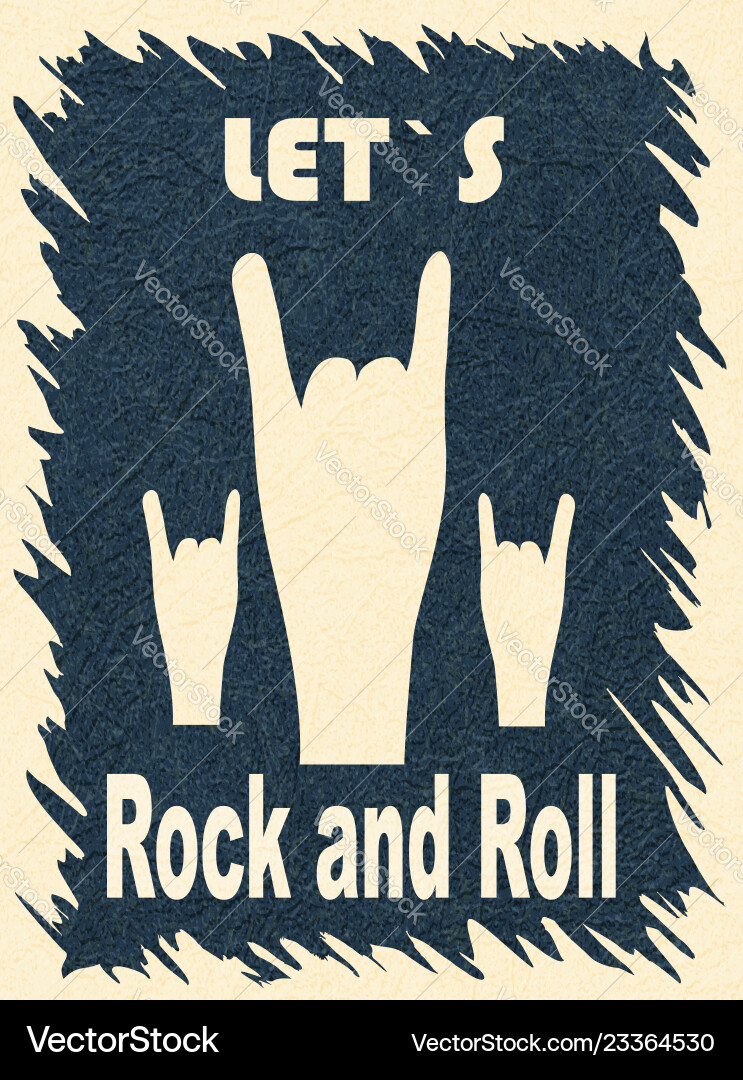 Let s rock and roll hand gesture horn Royalty Free Vector