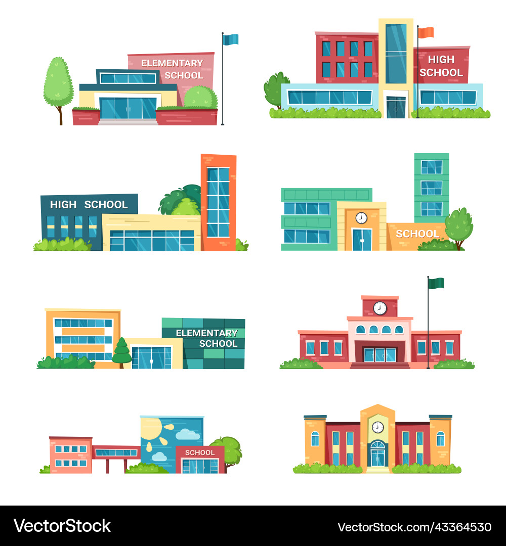 Municipal buildings knowledge houses for studying Vector Image