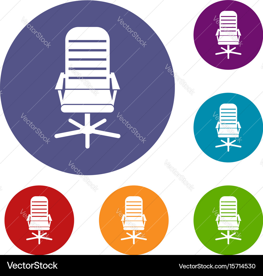 Office chair icons set Royalty Free Vector Image