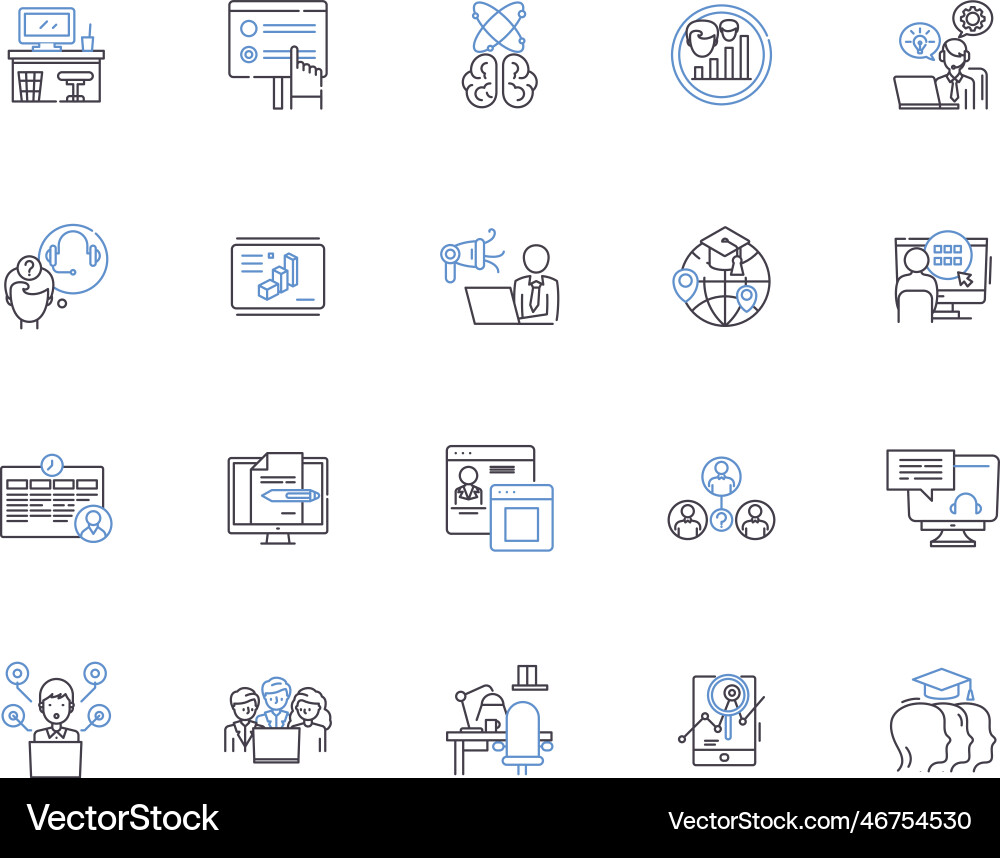 Online people outline icons collection Royalty Free Vector
