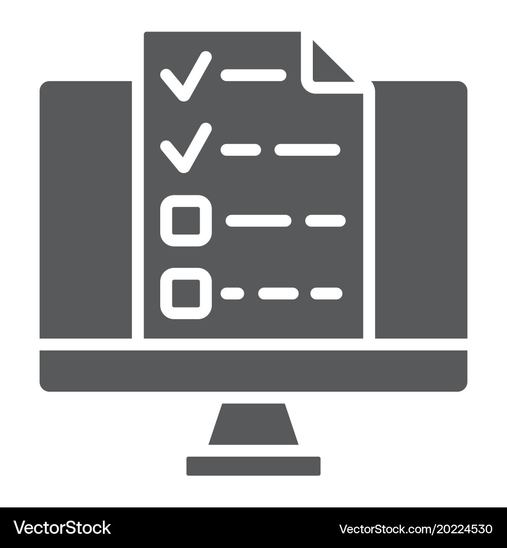 Online tests glyph icon e learning and education Vector Image