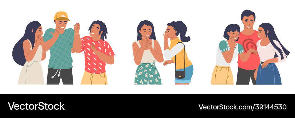 People gossiping whispering spreading rumors Vector Image