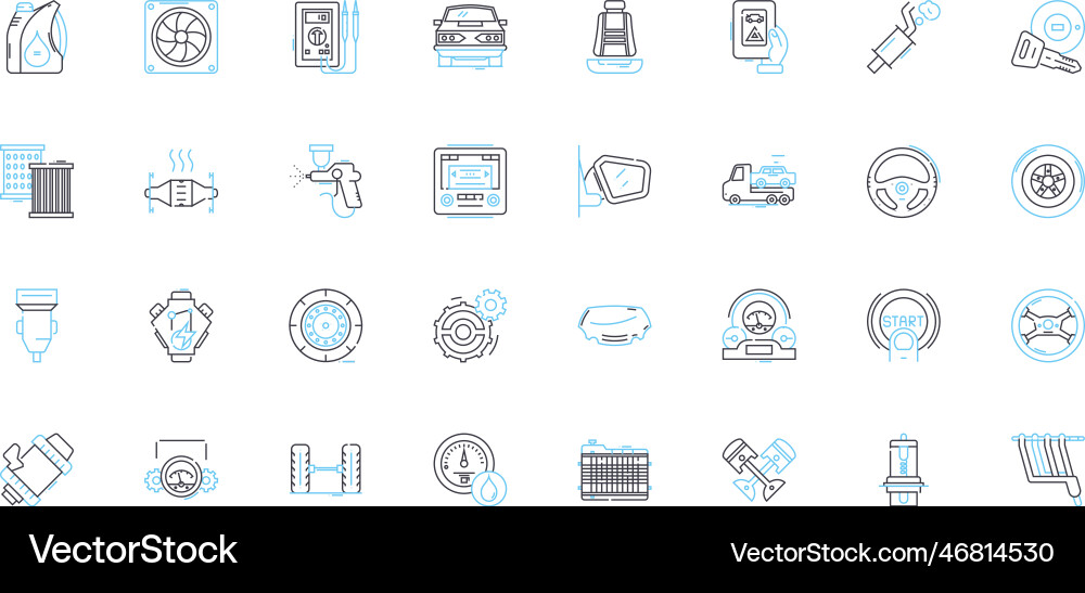 Secure a car linear icons set lock alarm gps Vector Image