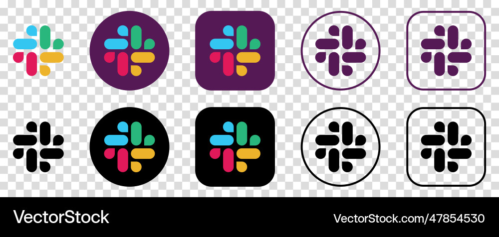 Set of slack icons Royalty Free Vector Image - VectorStock