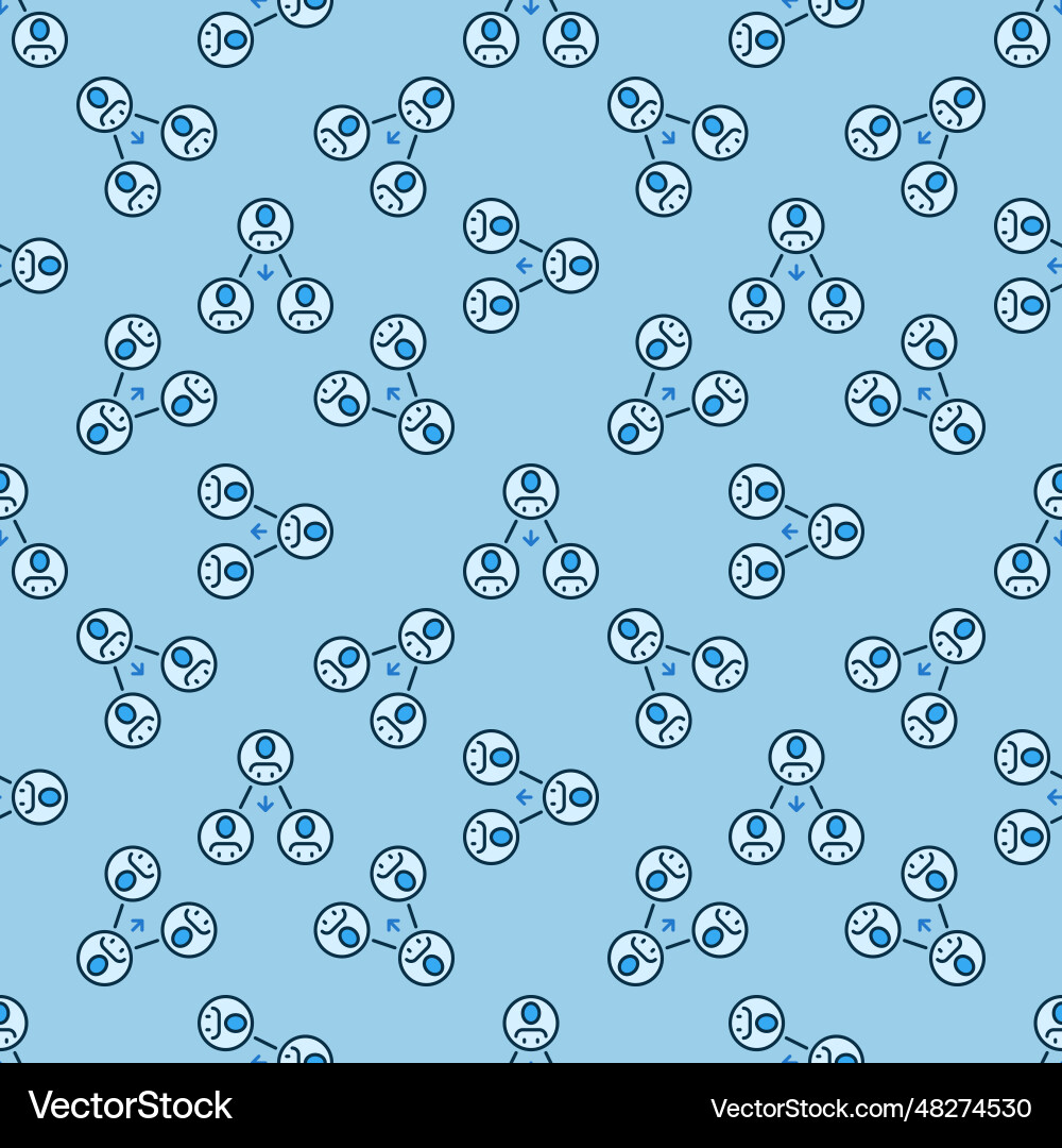 Social behavior sociology concept blue seamless Vector Image