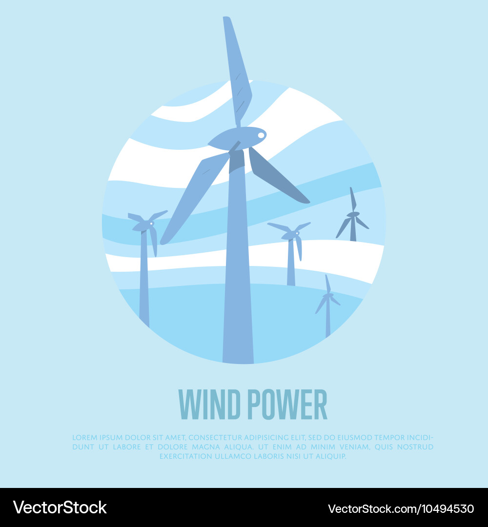 Wind power banner renewable resources concept Vector Image