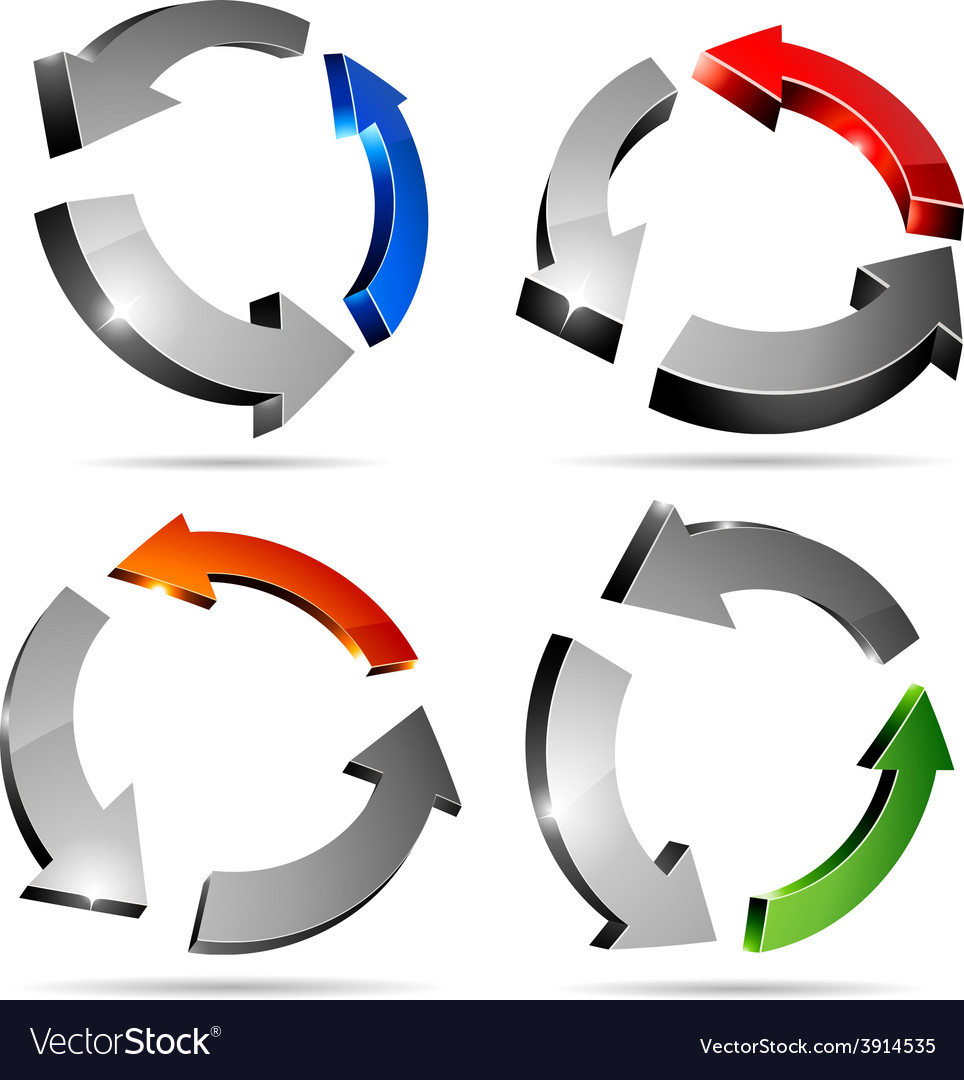 3d arrows Royalty Free Vector Image - VectorStock