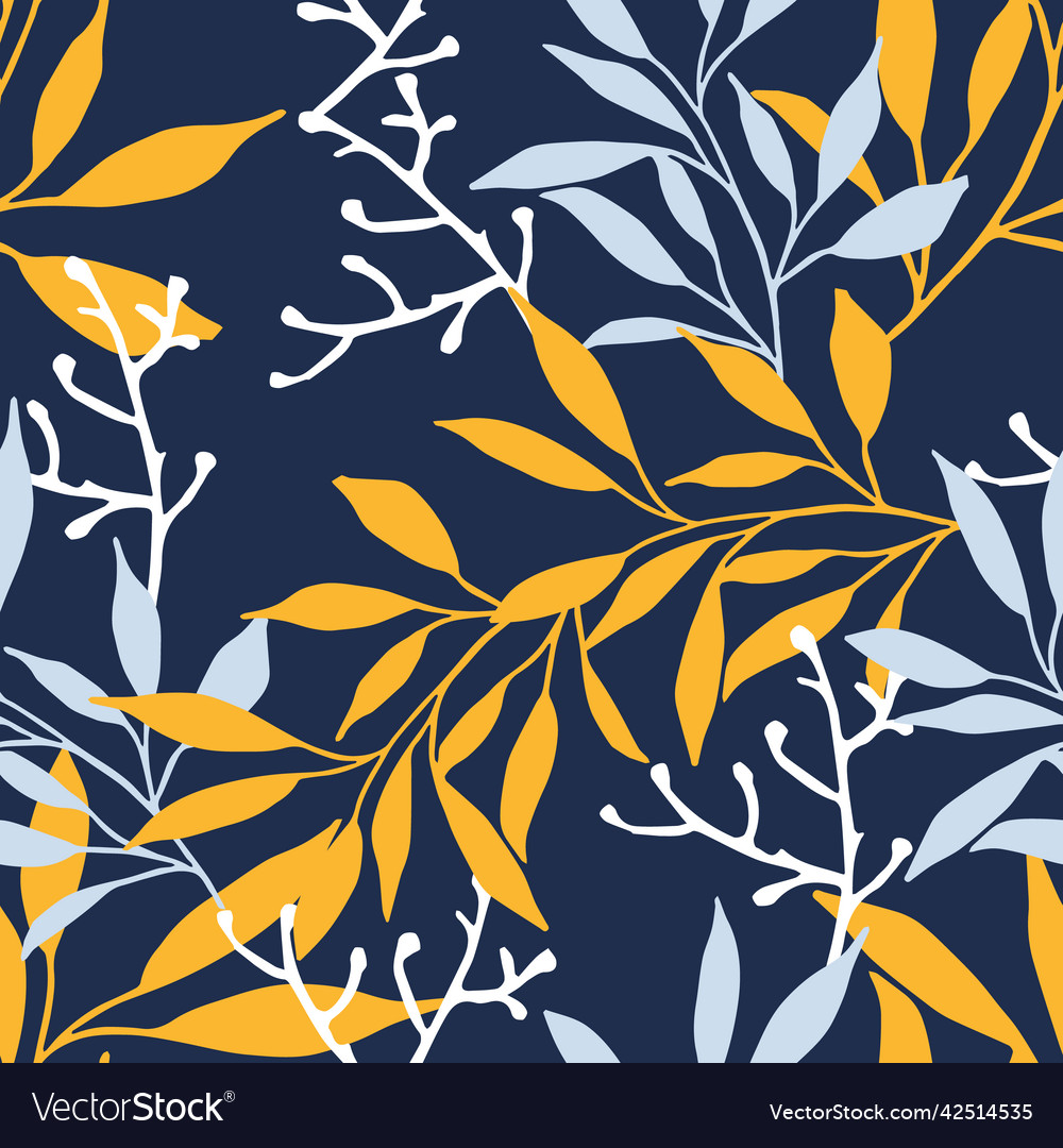Beautiful leaves seamless pattern Royalty Free Vector Image