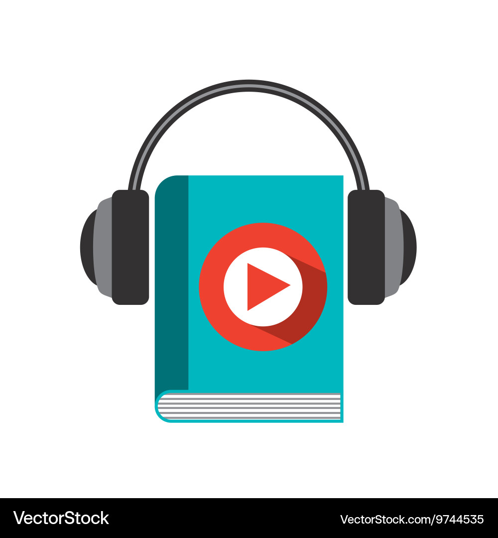 Book and headphone icon audiobooks design Vector Image