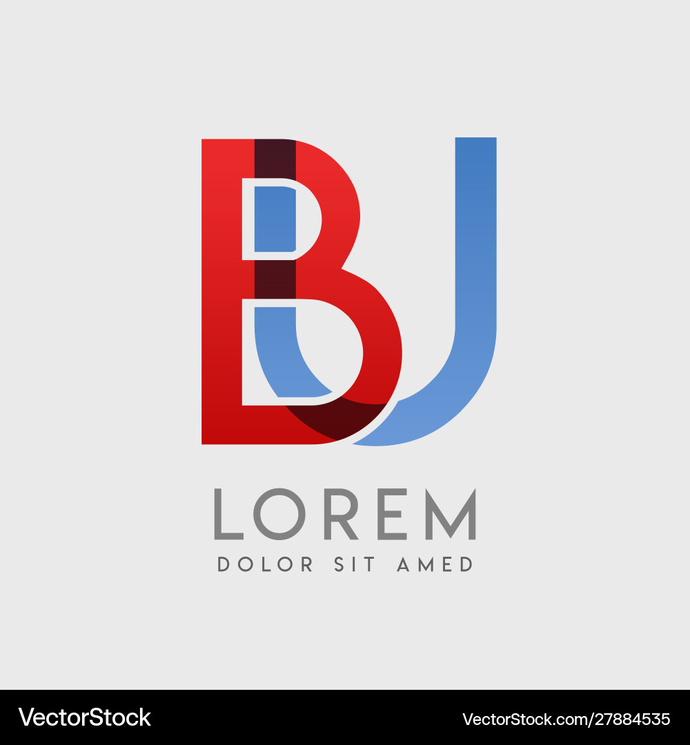 Bu logo letters with blue and red gradation Vector Image