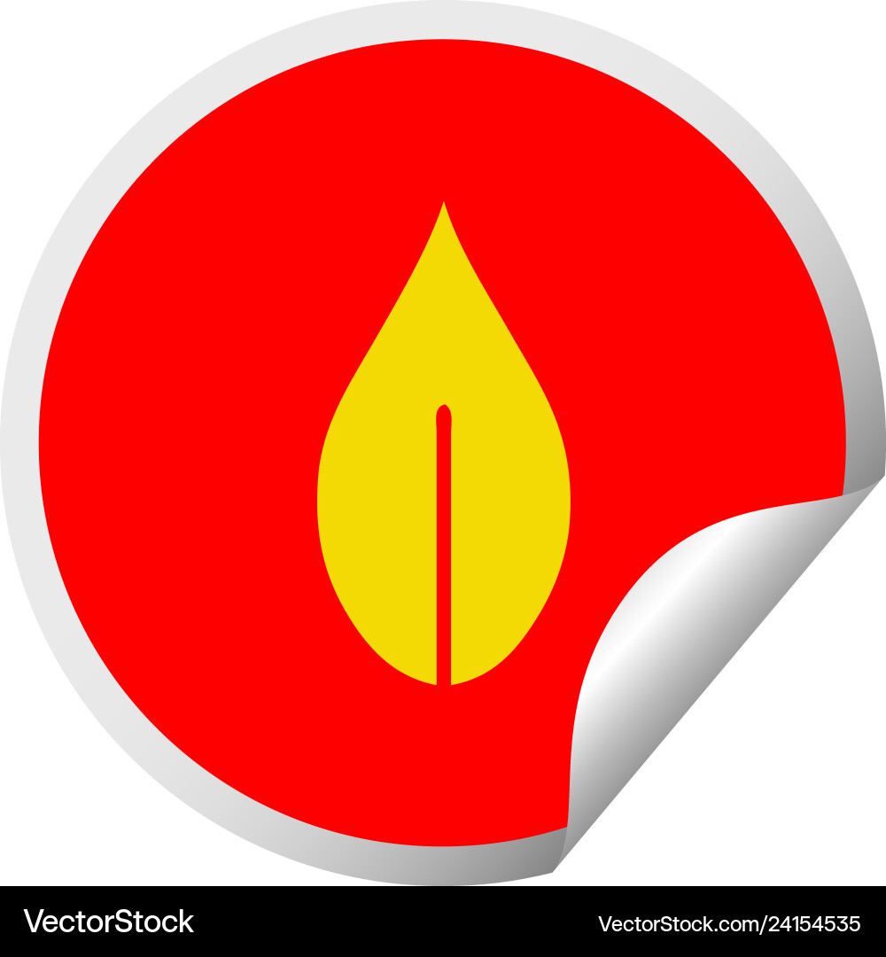 Circular peeling sticker cartoon autumn leaf Vector Image