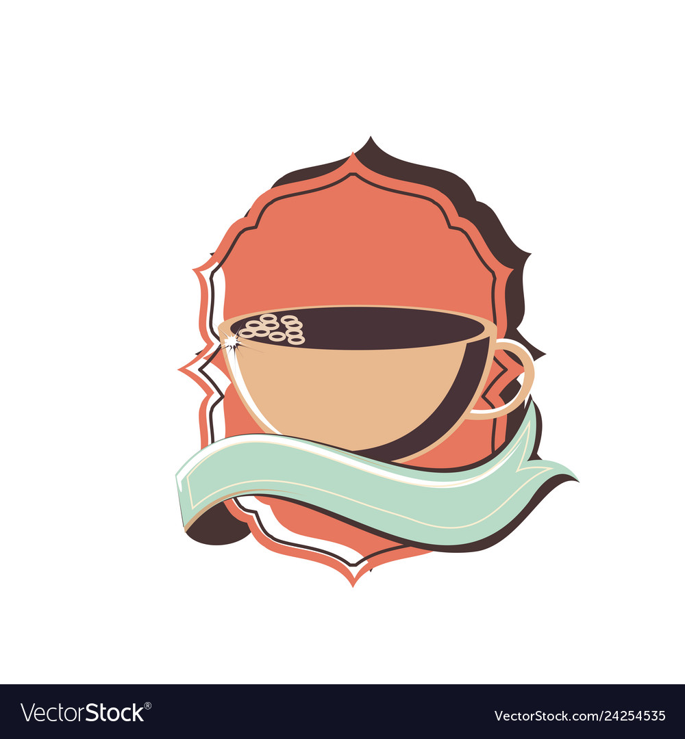 Coffee cup elegant frame Royalty Free Vector Image