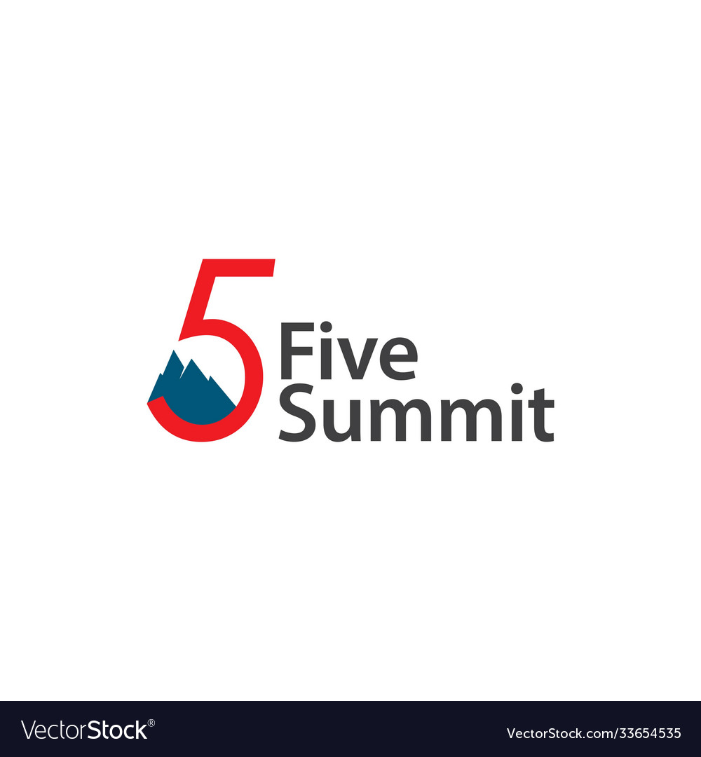 Five summit template design Royalty Free Vector Image