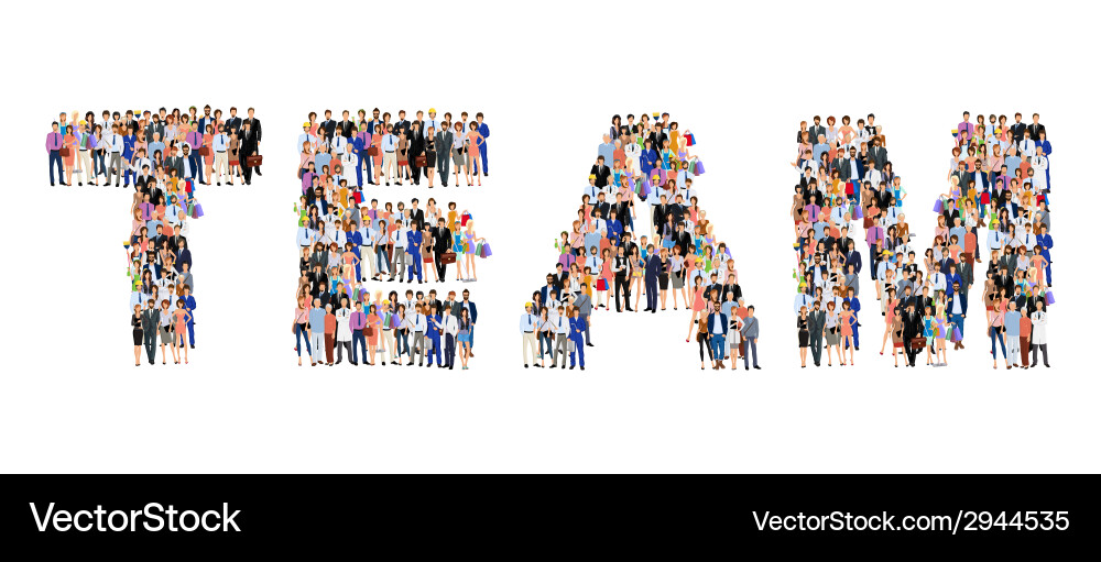 Group of people team poster Royalty Free Vector Image