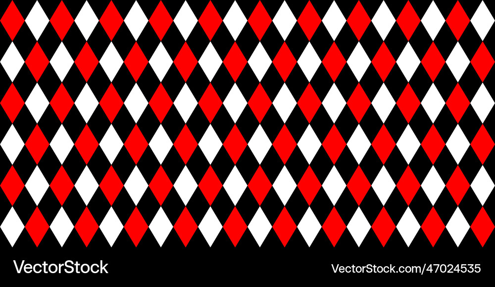 Harlequin seamless pattern in red black and white Vector Image