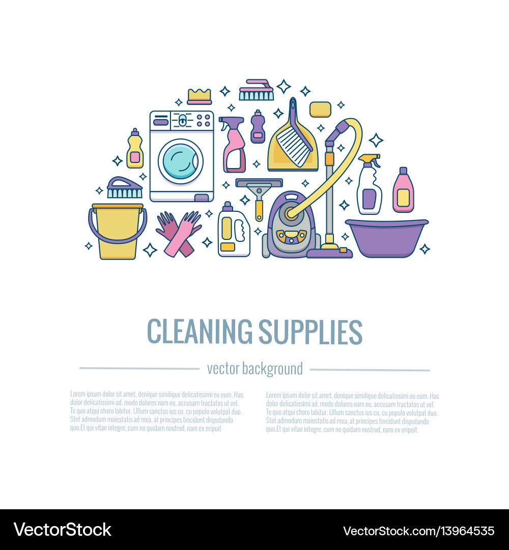 Household cleaning supplies Royalty Free Vector Image