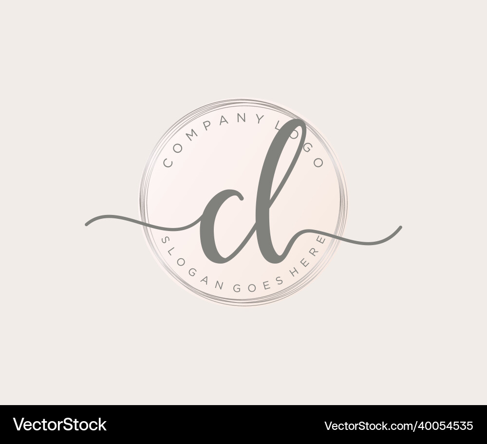 Initial cl feminine logo usable for nature salon Vector Image