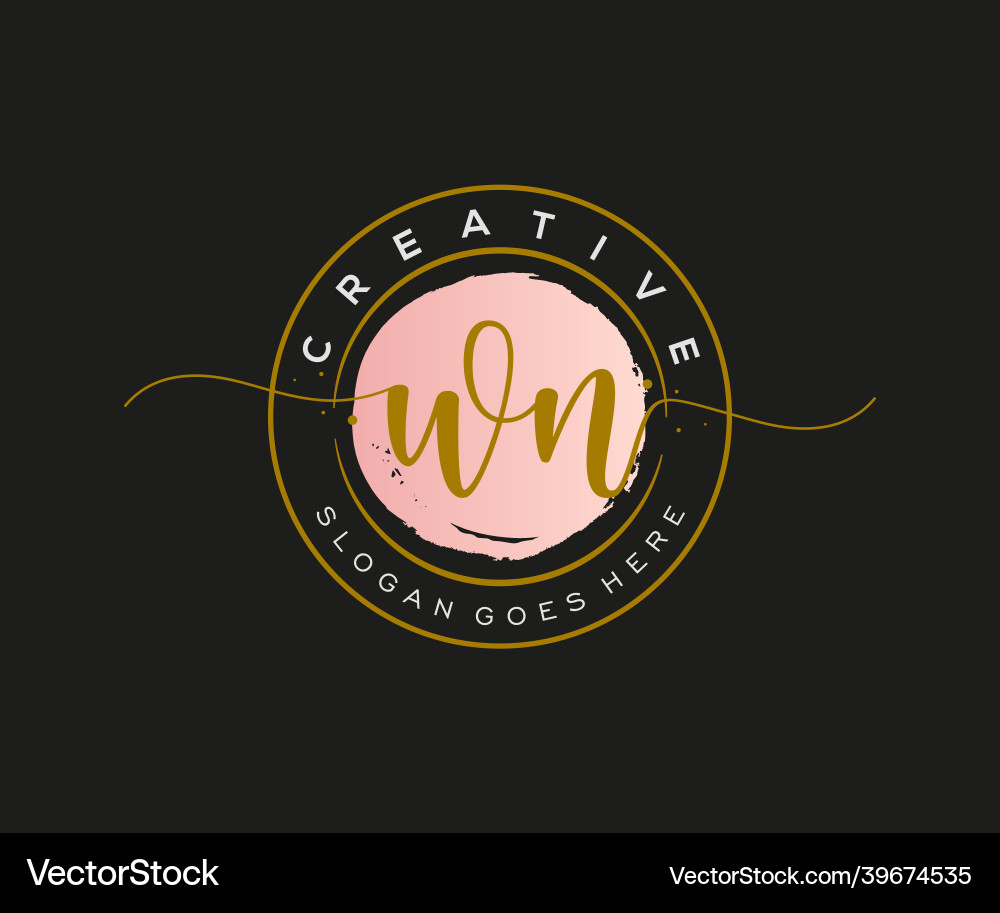 Initial wn feminine logo beauty monogram Vector Image