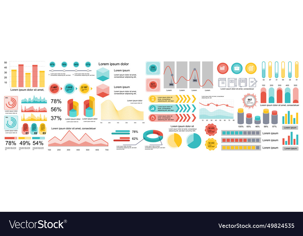 Mega set of infographic elements data Royalty Free Vector