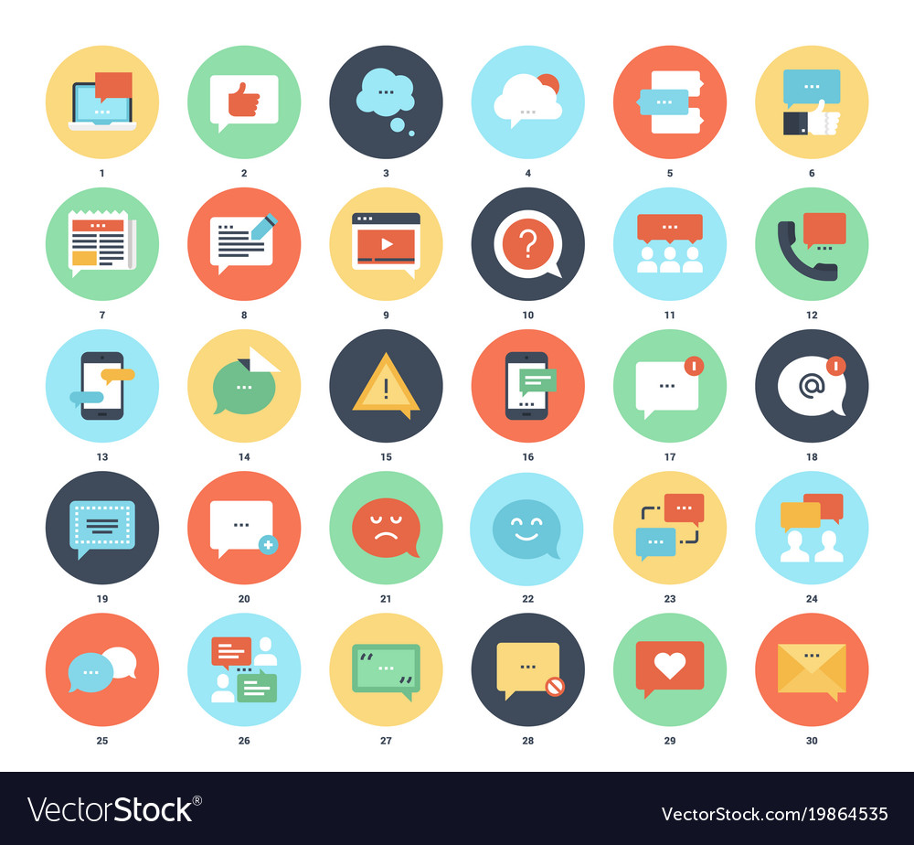 Message bubbles icons Royalty Free Vector Image