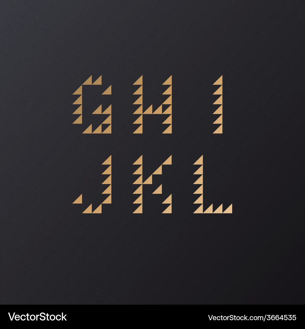 Retro geometric triangle font from g to i Vector Image