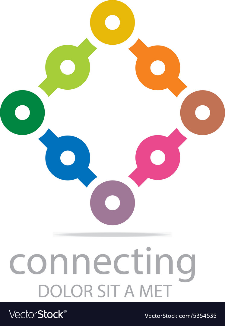 Rhombus connecting design element Royalty Free Vector Image