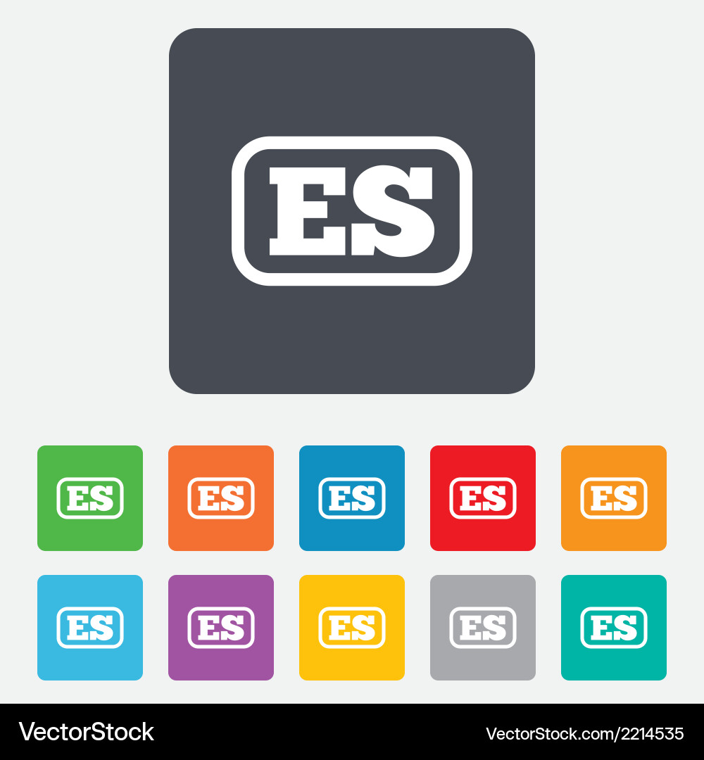 Spanish language sign icon es translation Vector Image