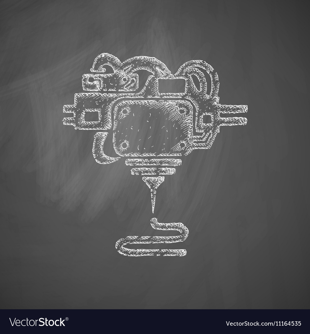 Three d printer icon Royalty Free Vector Image