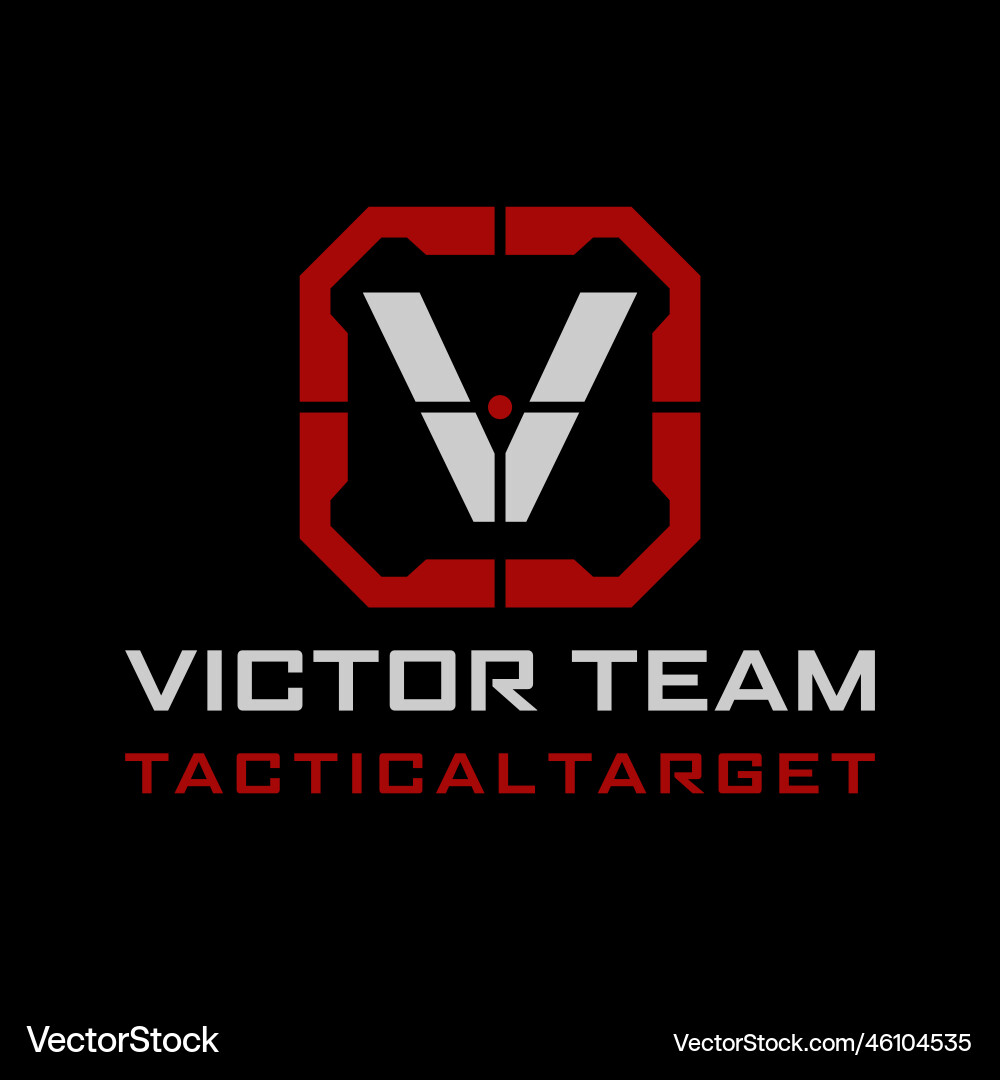 V letter tactical military target logo design Vector Image