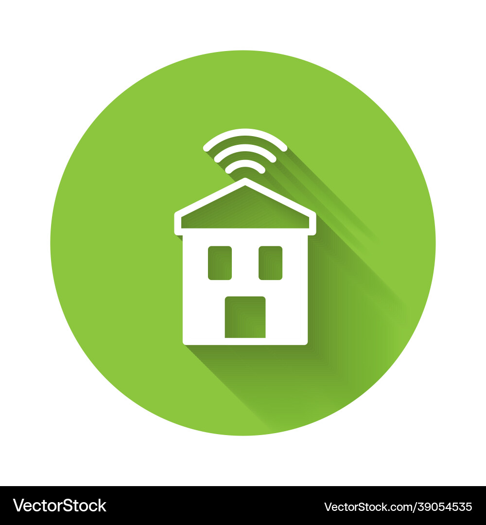 White smart home with wi-fi icon isolated Vector Image