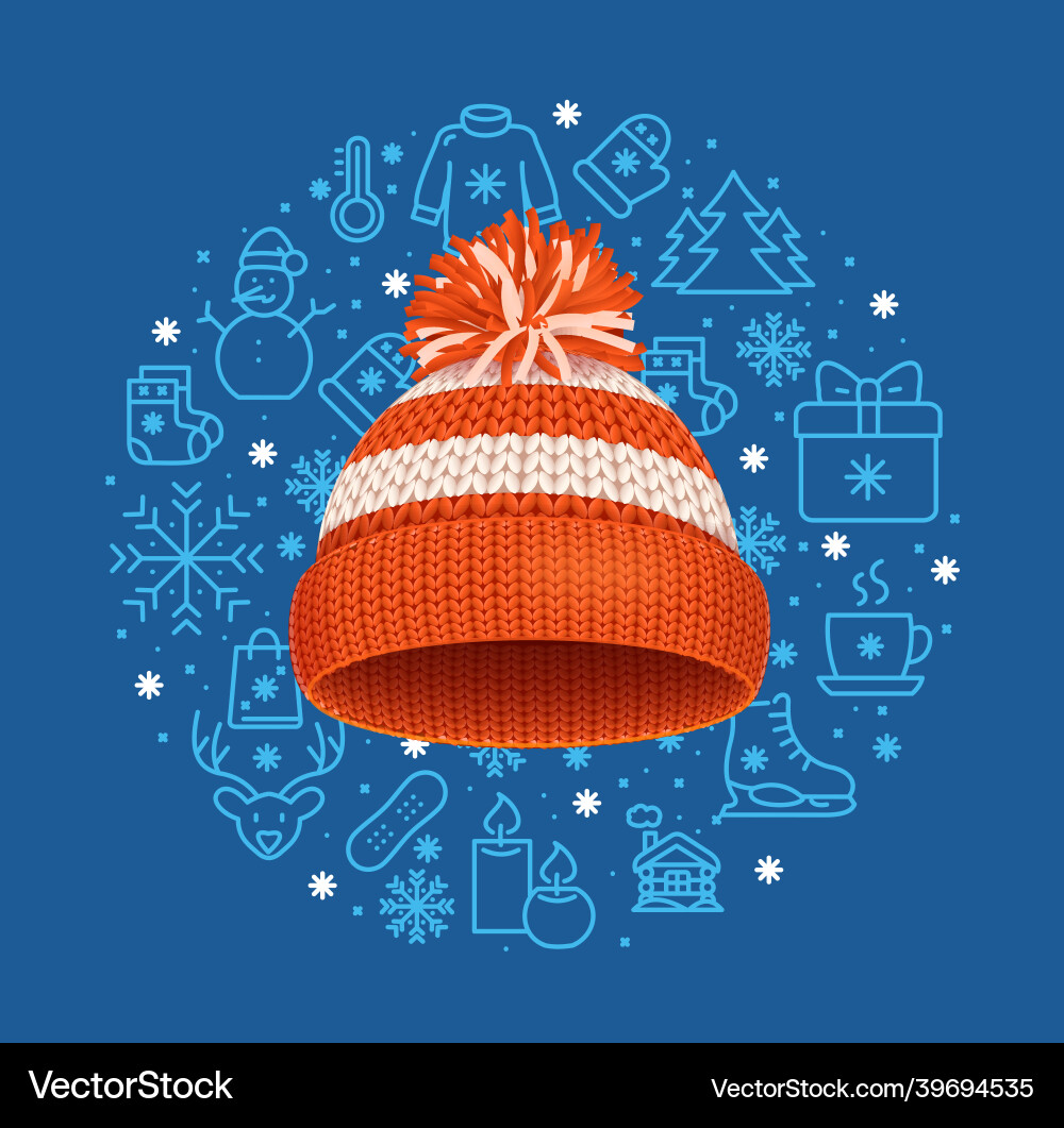 Winter time concept with realistic detailed 3d Vector Image