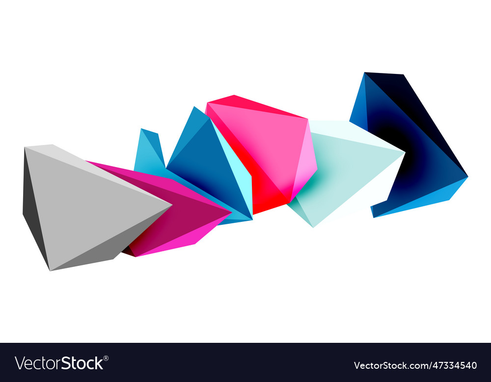 3d low poly triangle design elements Royalty Free Vector