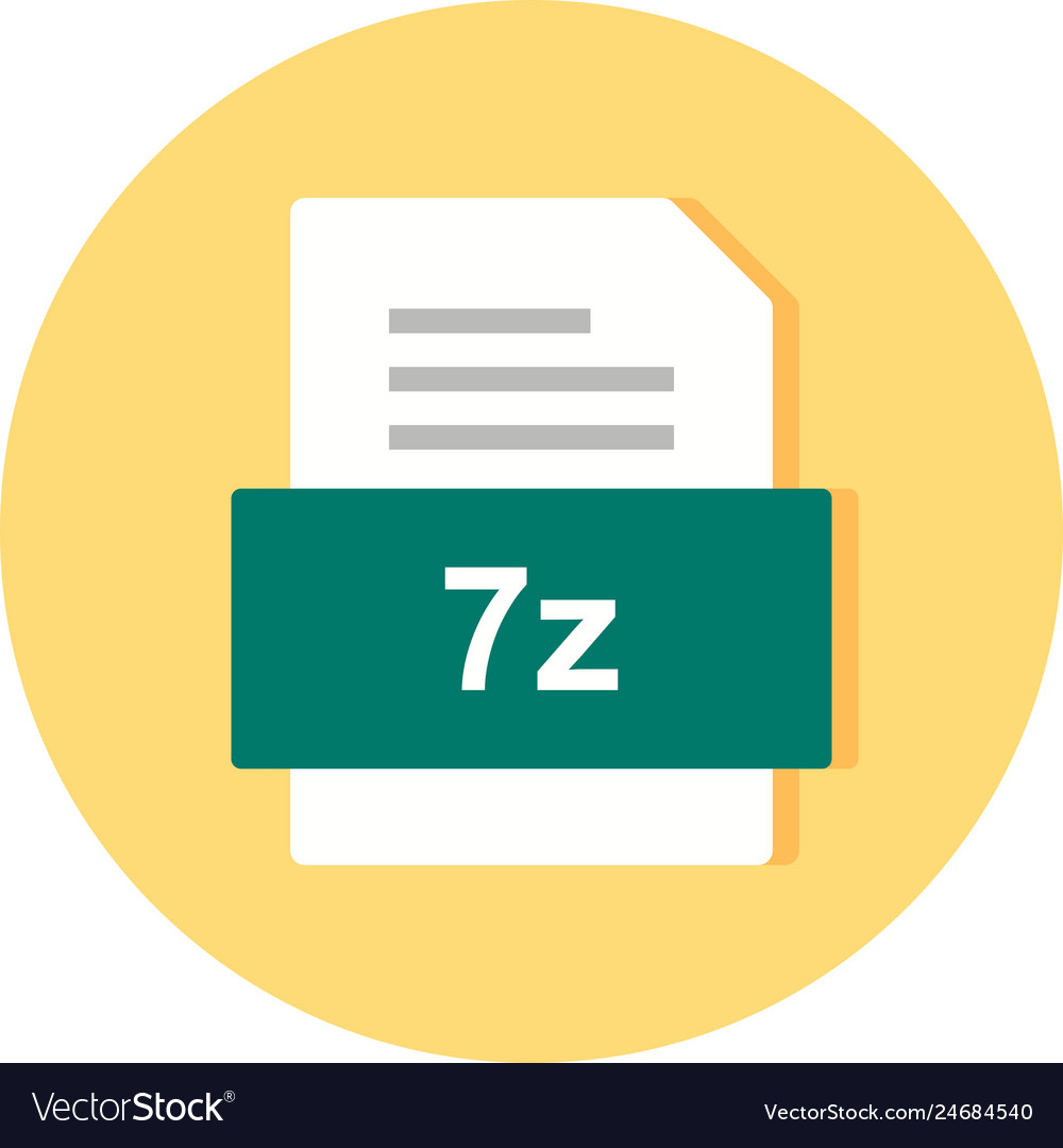 7z file document icon Royalty Free Vector Image