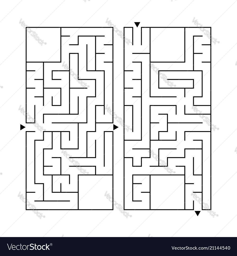 A set of two rectangular labyrinths simple flat Vector Image