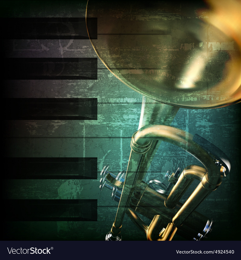 Abstract green grunge vintage music background Vector Image