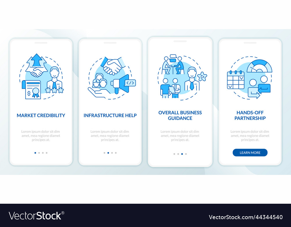 Benefits of alternative lending blue onboarding Vector Image