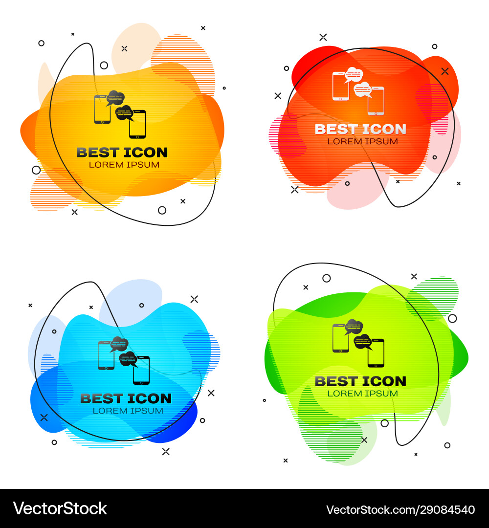 Black new chat messages notification on phone icon