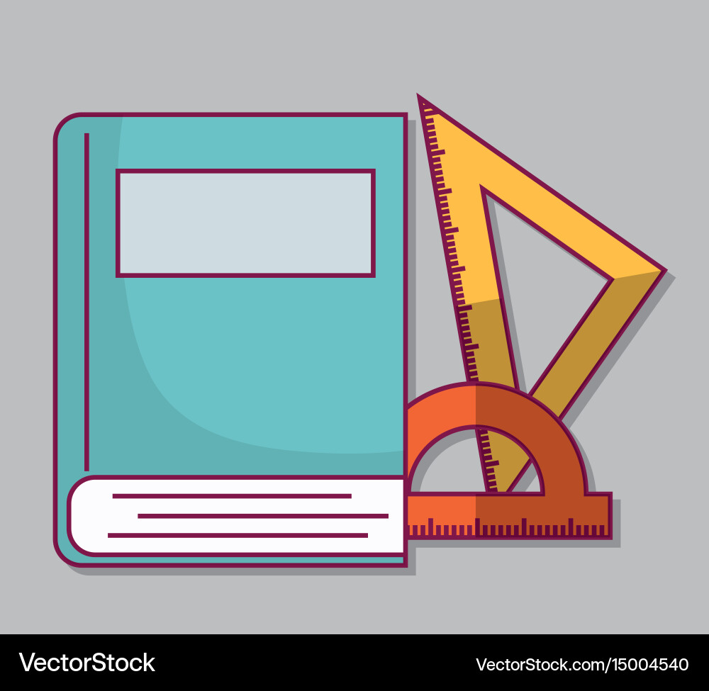 Book and rulers icon Royalty Free Vector Image