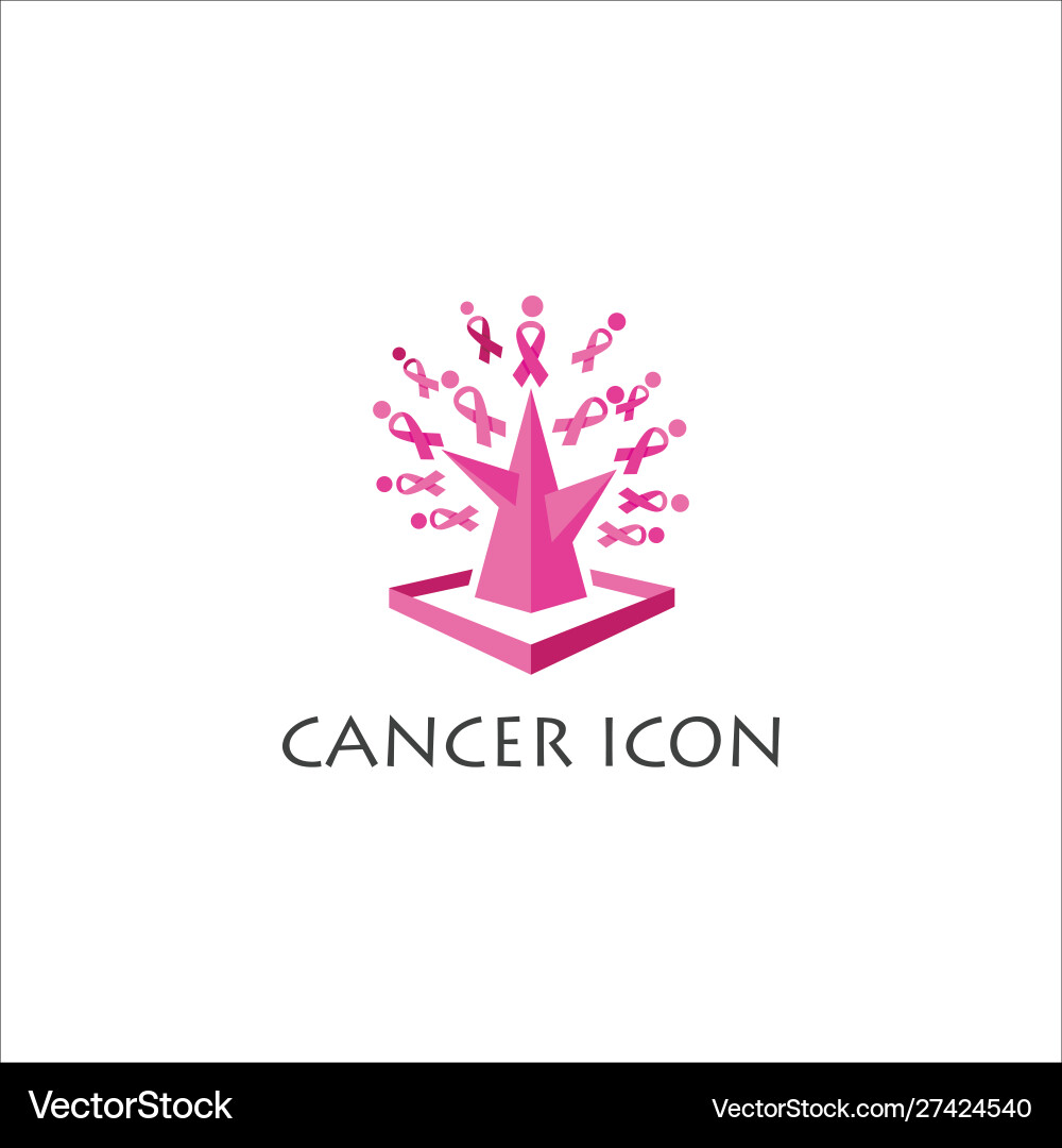 Cancer awareness design logo Royalty Free Vector Image