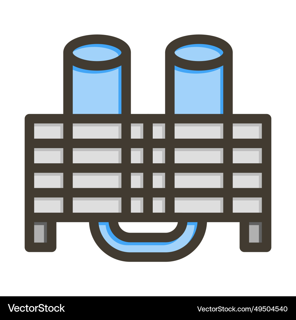 Cooling tower thick line filled colors icon Vector Image