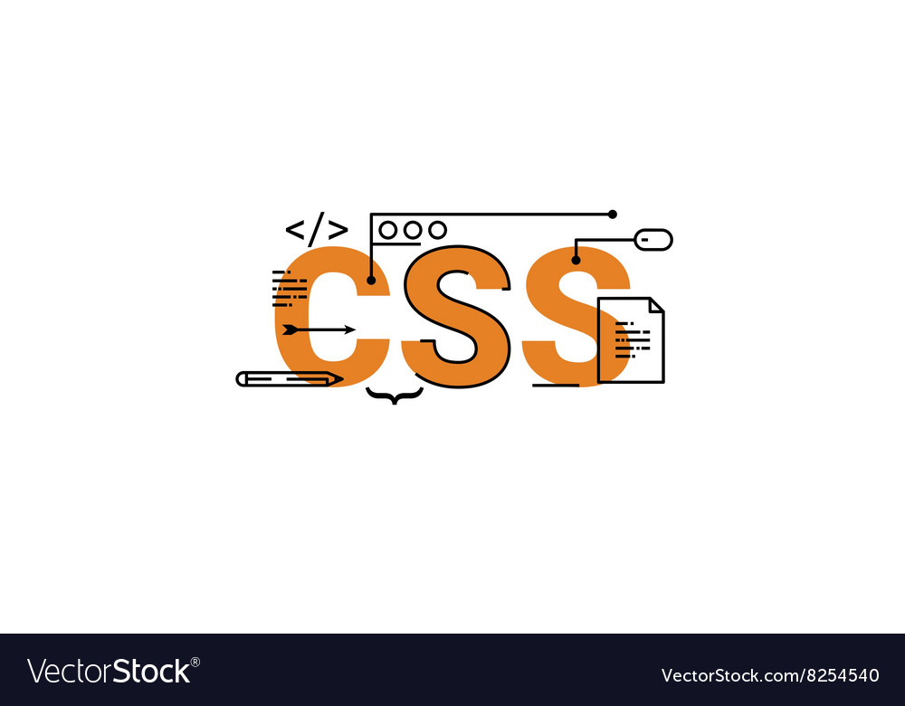 Css word lettering Royalty Free Vector Image - VectorStock Css word lettering Royalty Free Vector Image - VectorStock