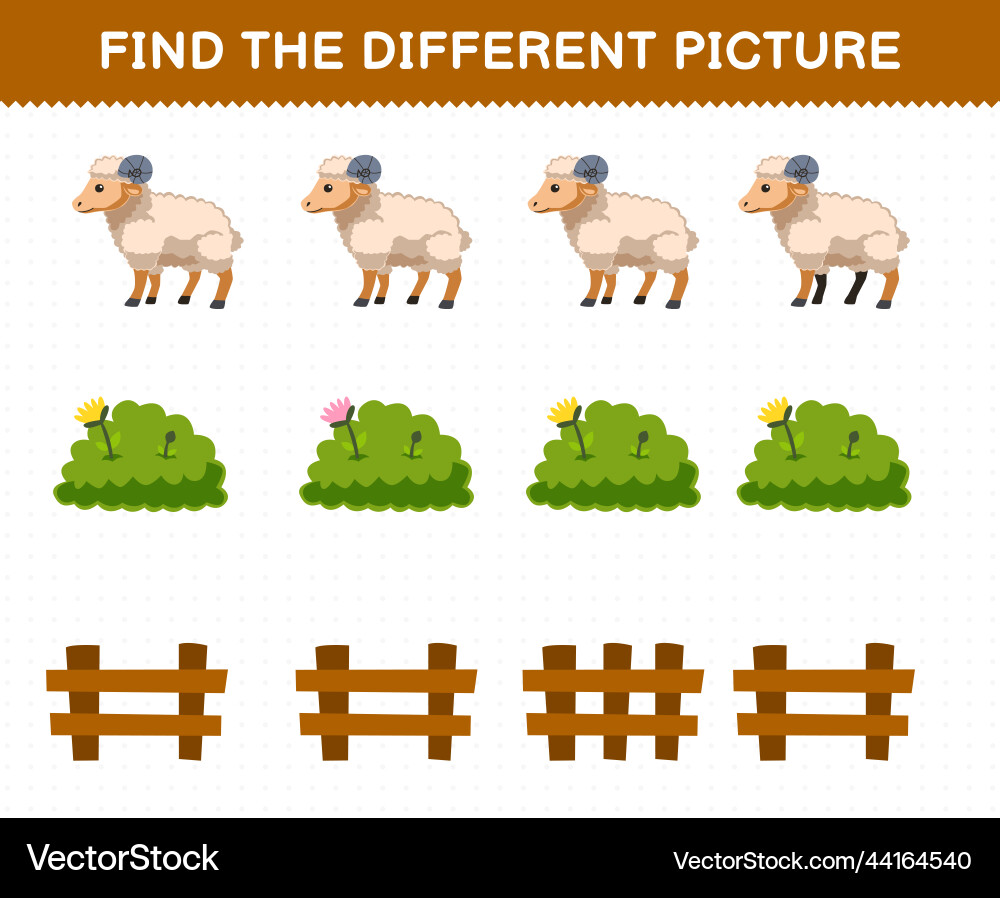 Education game for children find the different Vector Image