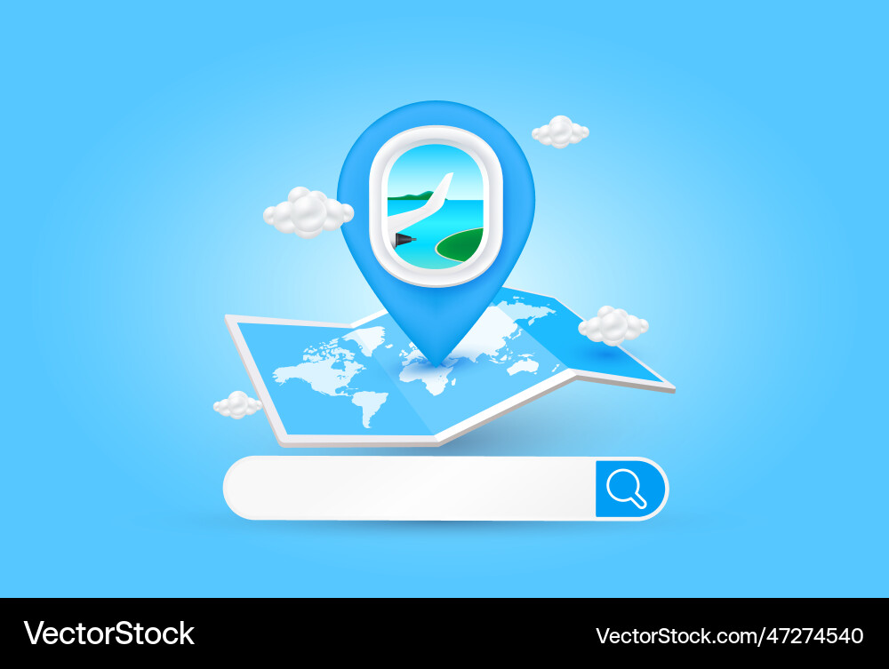 Internet search bar empty and positioning pins Vector Image