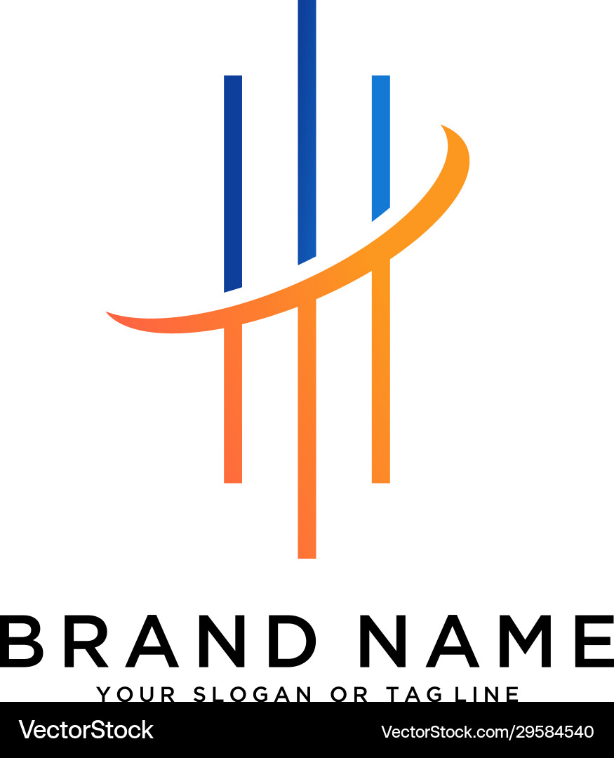 Investment line logo design Royalty Free Vector Image