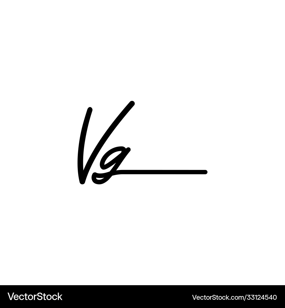 Letter vg signature logo template Royalty Free Vector Image