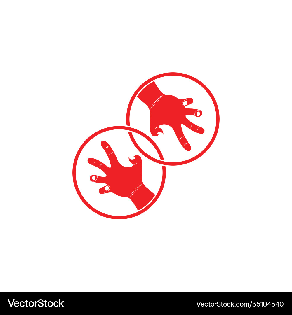 Linked grunge violence scary hand symbol Vector Image